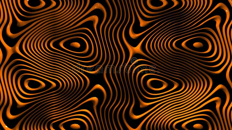 Orange Plasma Lines, Dark Background, Unique Design, 3D Render ...
