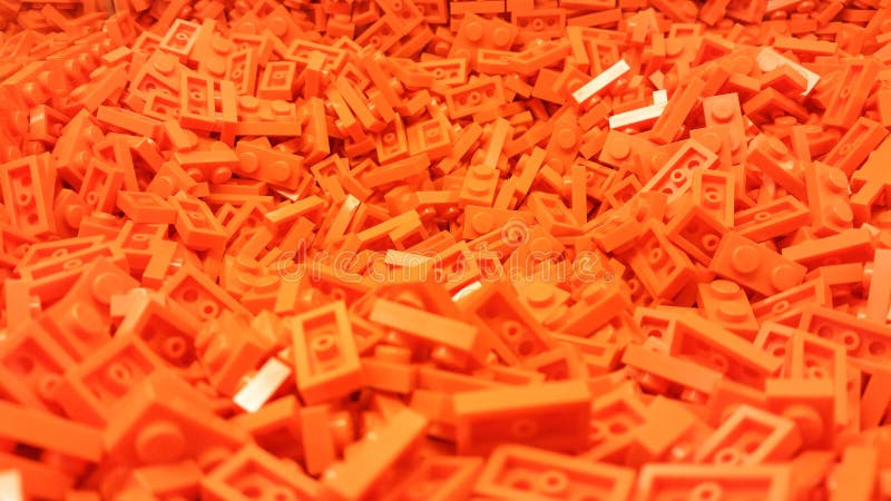 Orange plastic blocks stock image. Image of creative - 70120847