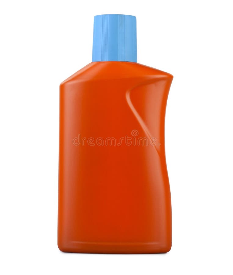 Orange Plastic Bottle Isolated Stock Photo - Image of household ...