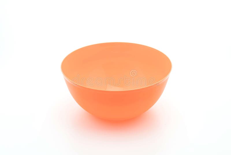 Orange plastic bowl stock image. Image of white, isolated - 92514513