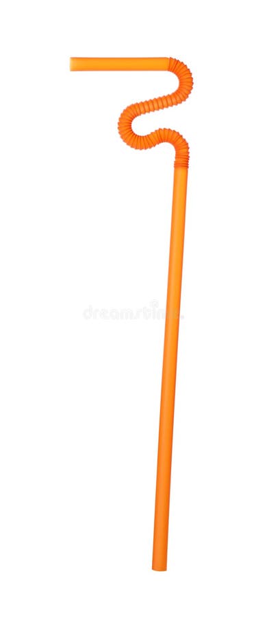 Orange Plastic Cocktail Tube Isolated on White Stock Photo - Image of ...