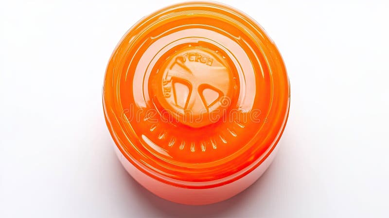 Orange Plastic Container Lid, Top View. Concept of Packaging ...