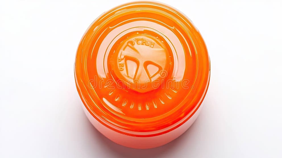 Orange Plastic Container Lid, Top View. Concept of Packaging ...