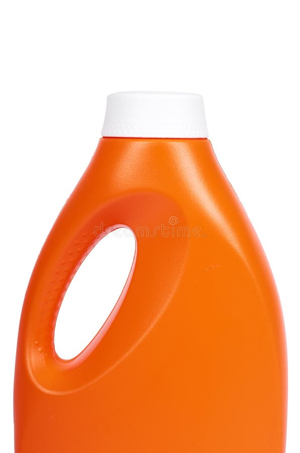 Orange Plastic Detergent Bottle Isolated on White Background Stock ...