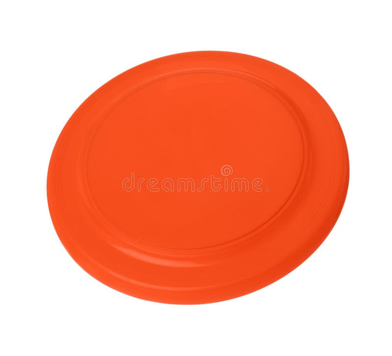 Orange Plastic Frisbee Disk Isolated on White Stock Image - Image of ...