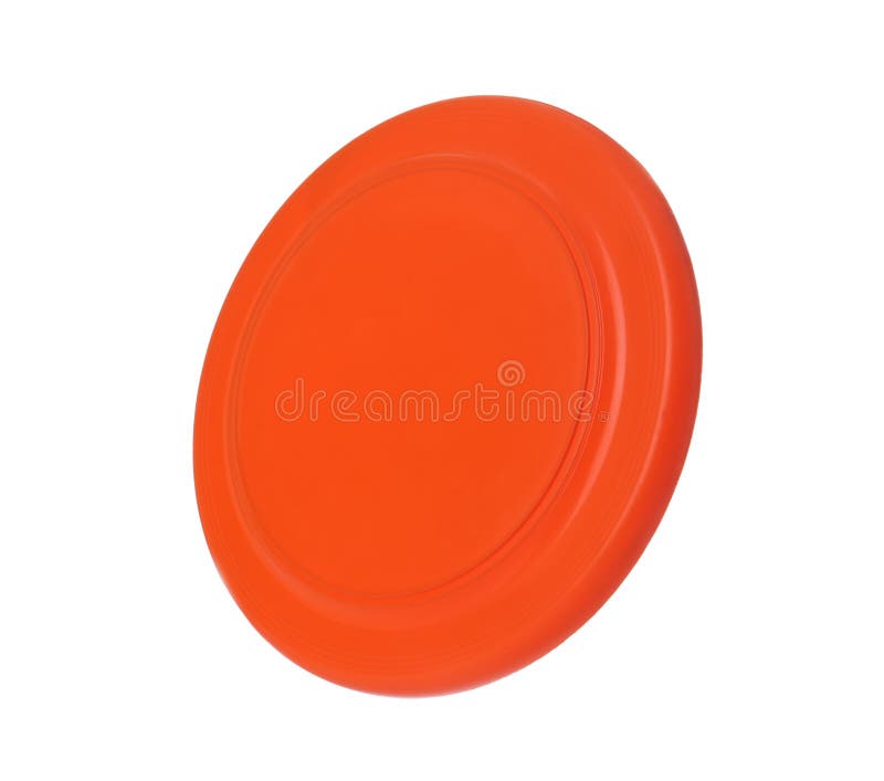 Orange Plastic Frisbee Disk Isolated on White Stock Image - Image of ...
