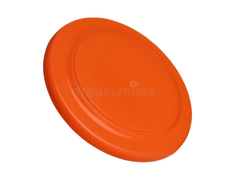 Orange Plastic Frisbee Disk Isolated on White Stock Photo - Image of ...