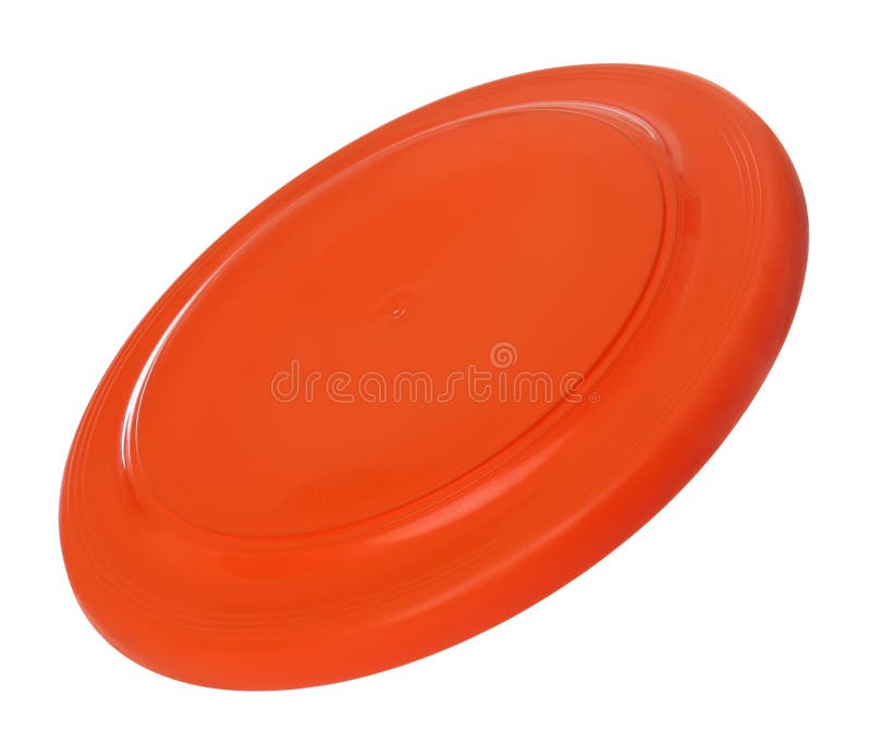 Orange Plastic Frisbee Disk Isolated on White Stock Photo - Image of ...