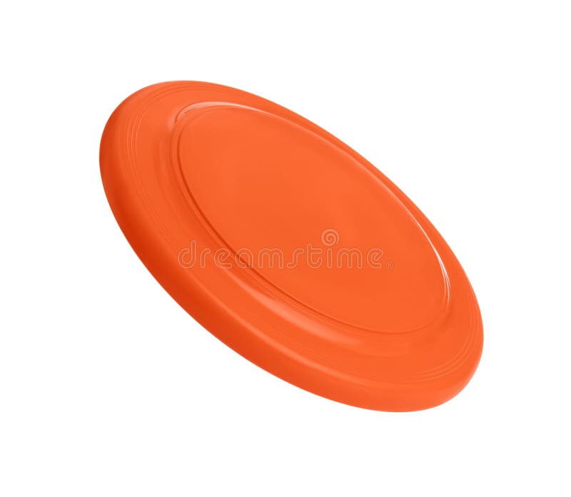 Orange Plastic Frisbee Disk Isolated on White Stock Photo - Image of ...