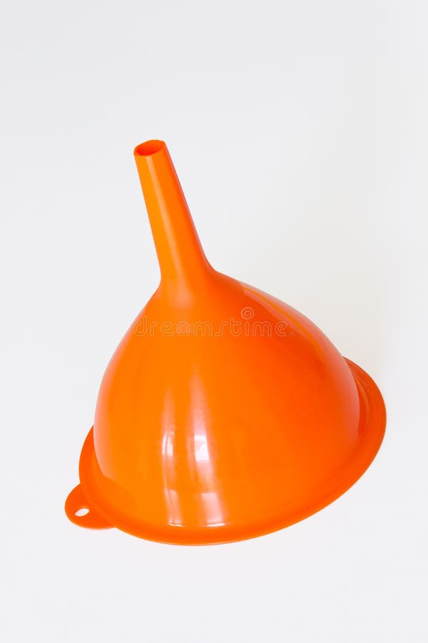 Orange plastic funnel stock image. Image of plastic - 160231815