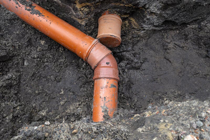Orange PVC Pipe Buried in the Ground Connected To the Gutter, Used To ...