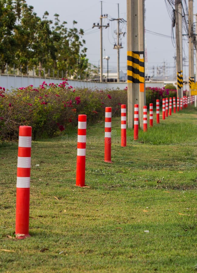 Reflective Traffic Bollards Stock Image - Image of rubber, cone: 1219153