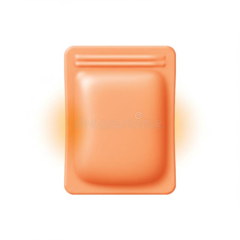 Orange Plastic Pouch Packaging Mockup Stock Illustration - Illustration ...