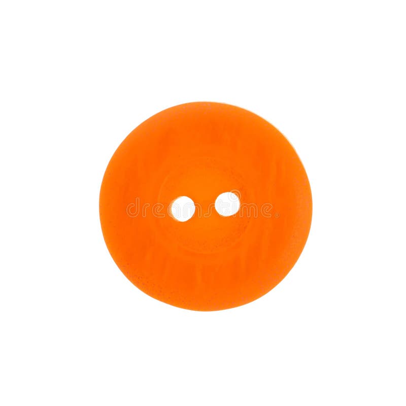 Orange Plastic Sewing Button Isolated Stock Photo - Image of item ...