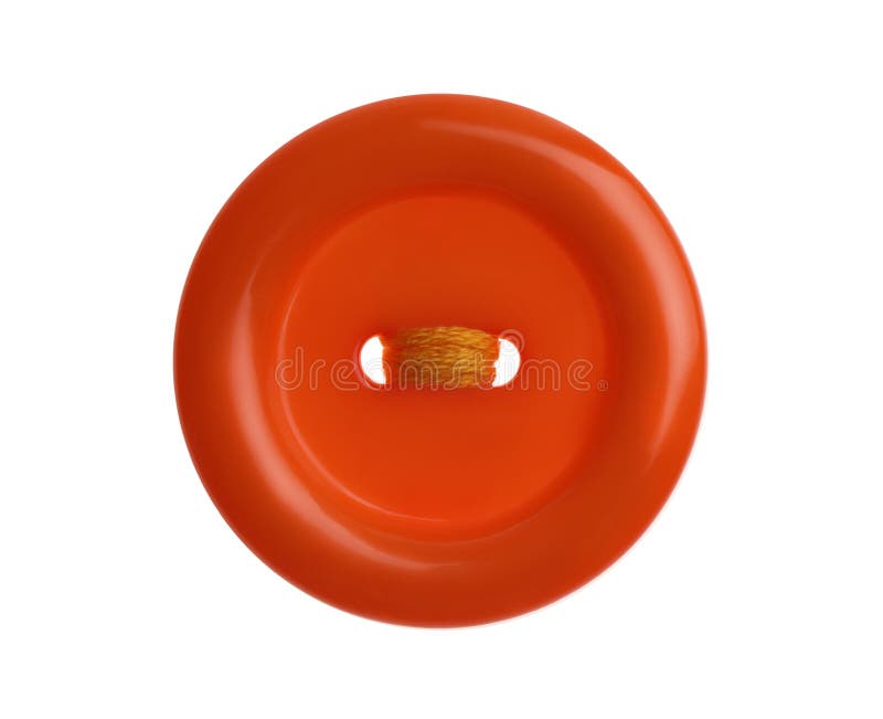 Orange Plastic Sewing Button Isolated, Top View Stock Photo - Image of ...