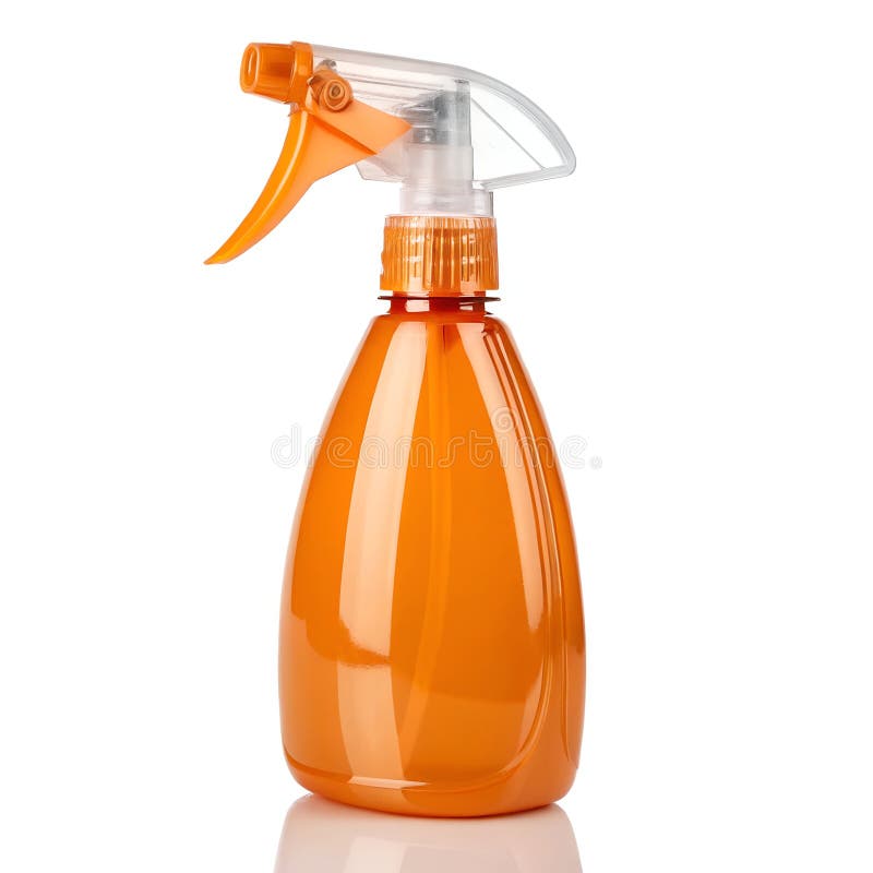 Orange Plastic Spray Bottle Stock Illustration - Illustration of ...