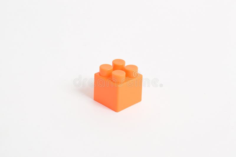 Orange Plastic Toy Blocks on White Background Stock Image - Image of ...