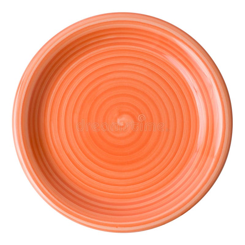 Orange Plate (isolated, with Clipping Path) Stock Image - Image of ...