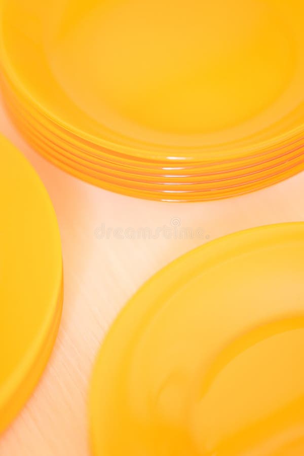 Orange Plates in a Wooden Box Close Up Stock Photo - Image of lunch ...