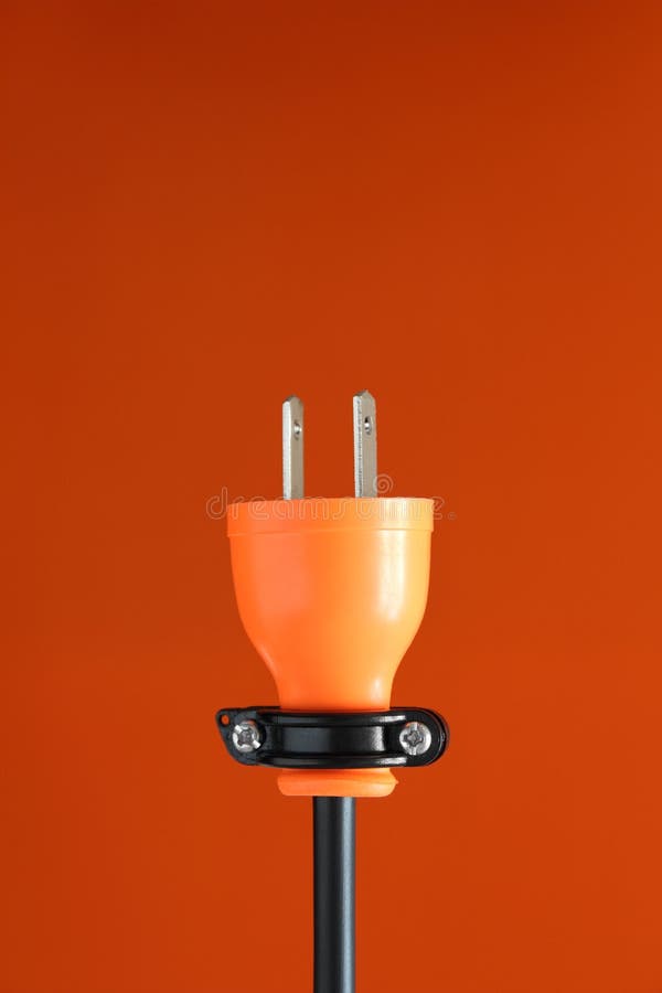 Orange plug stock photo. Image of conductor, copy, connect - 209819092