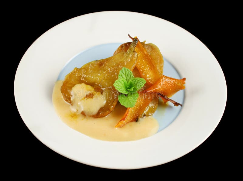 Orange Poached Pears 1 stock image. Image of food, nutritious - 4349631