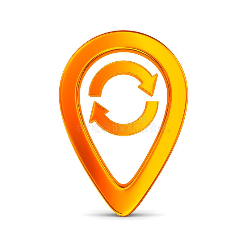 Orange Pointer Marker on White Background. Isolated 3D Illustration ...