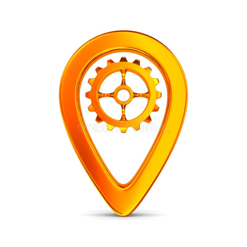 Orange Pointer Marker on White Background. Isolated 3D Illustration ...