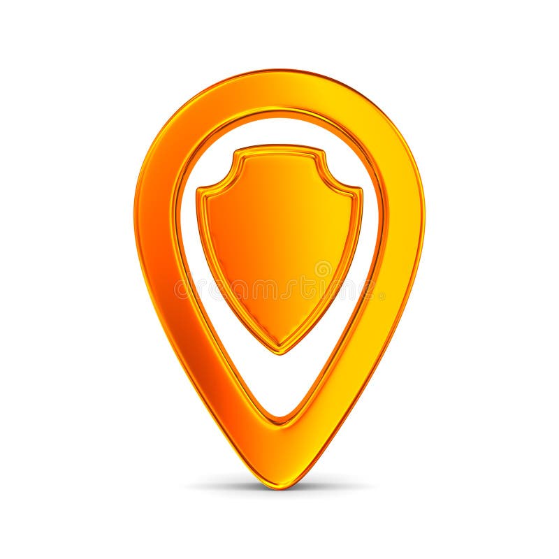 Orange Pointer Marker on White Background. Isolated 3D Illustration ...