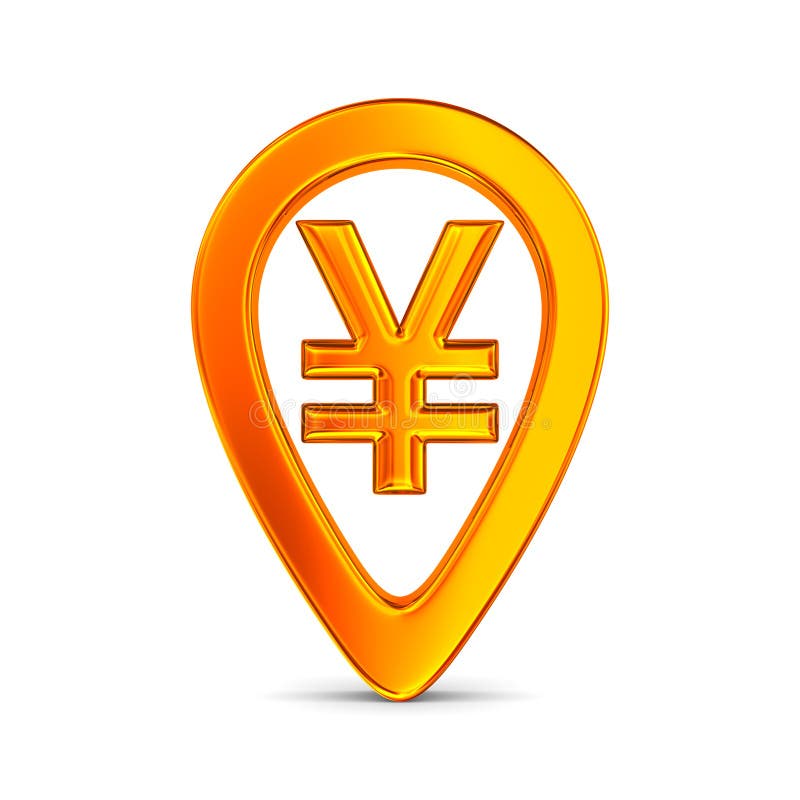 Orange Pointer Marker on White Background. Isolated 3D Illustration ...