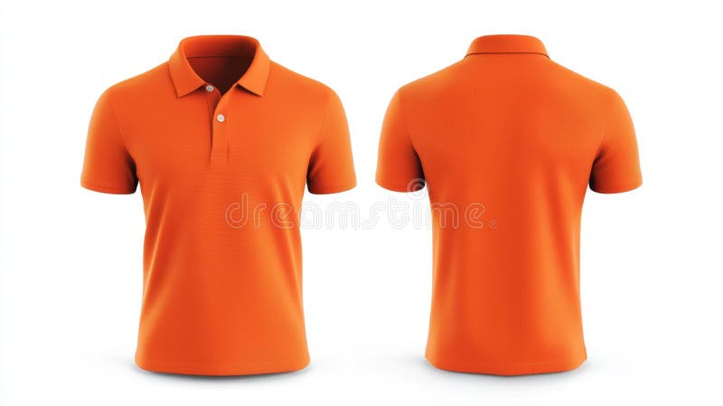 Orange Polo Shirt - Front and Back Views Generative AI Stock ...