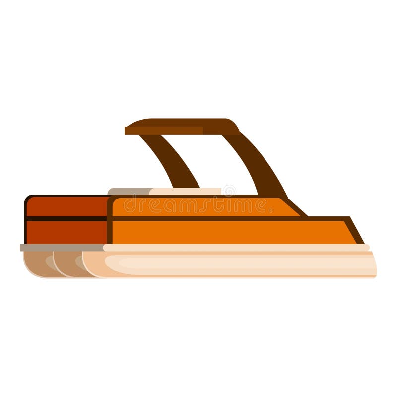 Orange Pontoon Boat for Fun Activities on the Lake Stock Vector ...