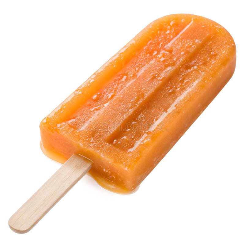Orange Popsicle Isolated on Transparent Background Stock Illustration ...