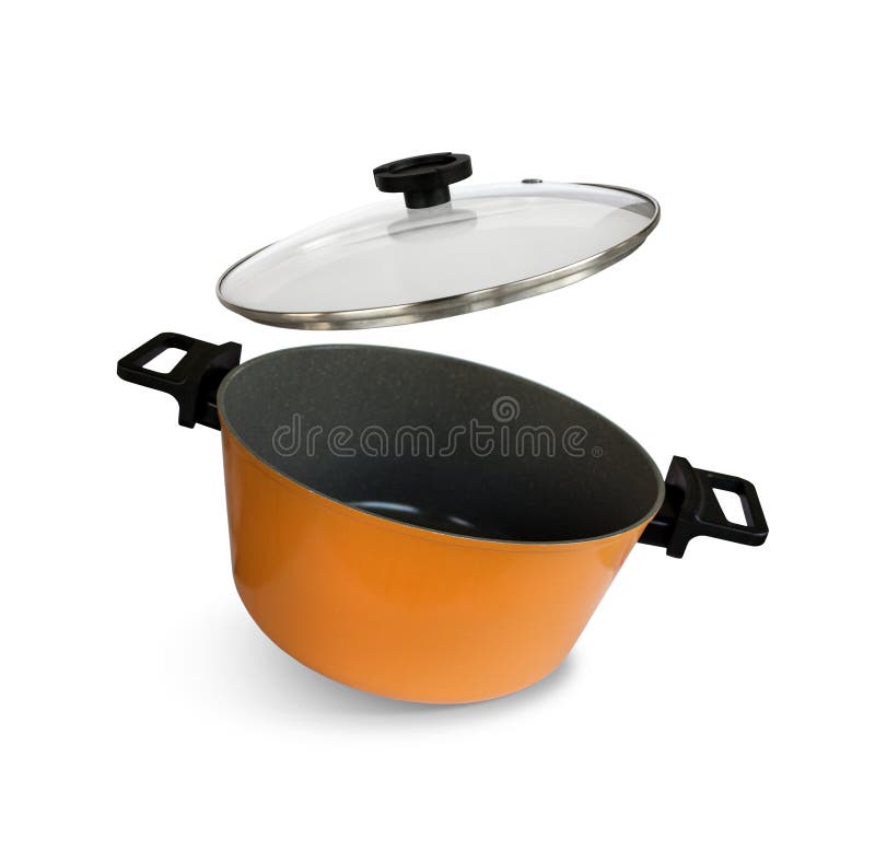 Orange Pot Isolated on White Stock Image - Image of object, cook: 157129469