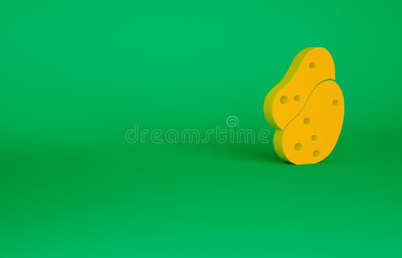 Orange Potato Icon Isolated on Green Background. Minimalism Concept. 3d ...