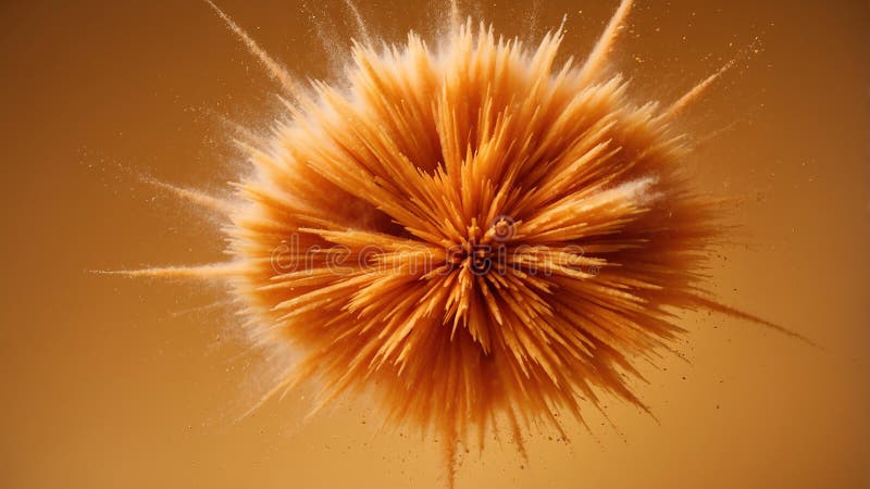 Orange Powder Center Radial Explosion Isolated in Gold Ai Generated ...