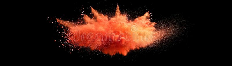 Orange Powder Explosion Abstract Burst, Fine Texture, Dramatic ...