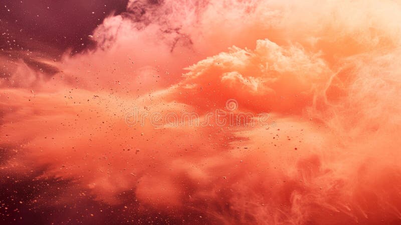 Orange Powder Explosion Against Dark Background Stock Photo - Image of ...
