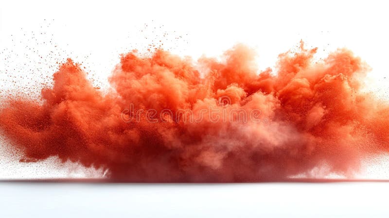 Orange Powder Explosion Isolated on White Background Stock Illustration ...