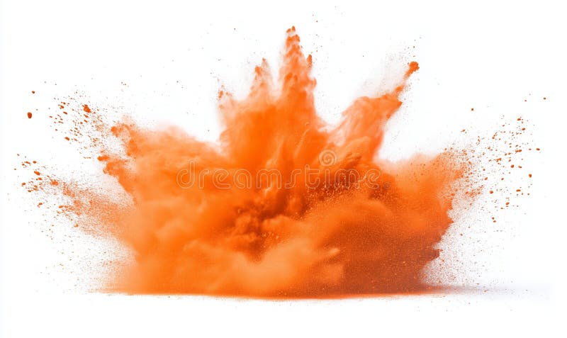 Orange Powder Explosion, Vibrant Orange Cloud, Dynamic Splash, Fine ...