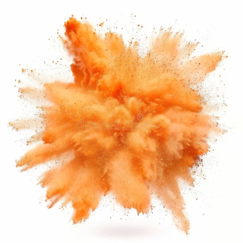 Orange Powder Explosion on White Background Stock Illustration ...