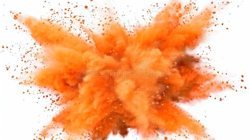 Orange Powder Explosion on a White Background Stock Illustration ...