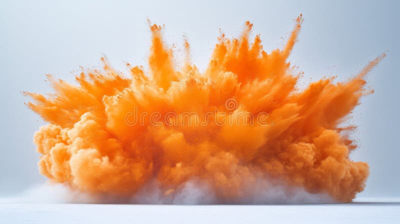 Orange Powder Explosion on White Background Stock Illustration ...