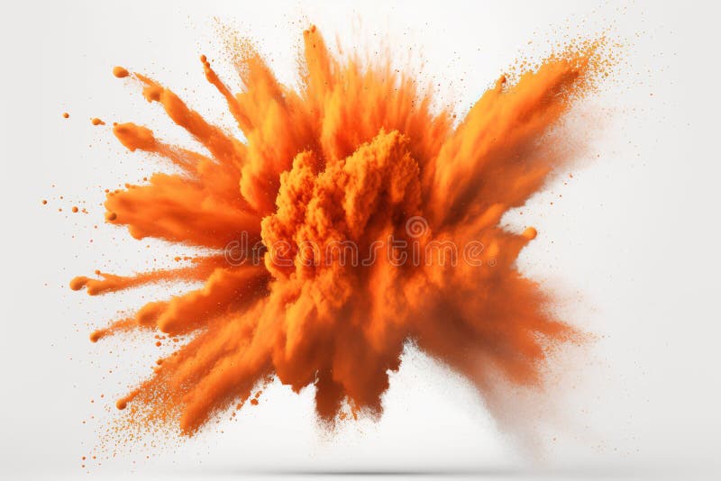 Orange Powder Explosion on White Background. Generative AI Stock ...
