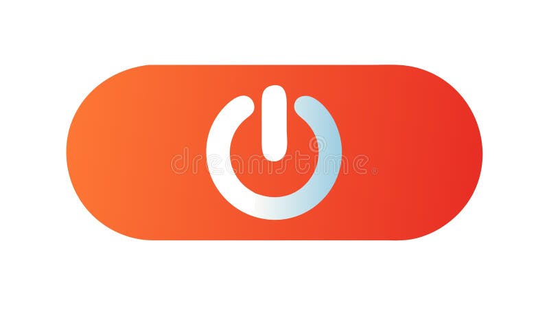 Orange Power Button Icon for Control and Activation, Vector Design ...