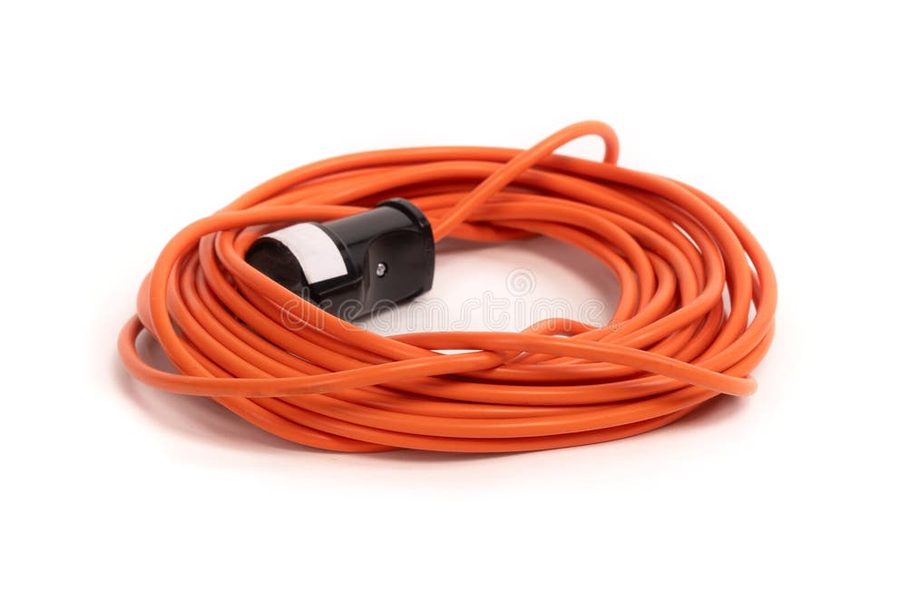 Orange power cable stock photo. Image of electronic - 363160528