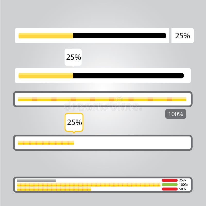 Orange Preloaders and Progress Loading Bars. Stock Vector ...