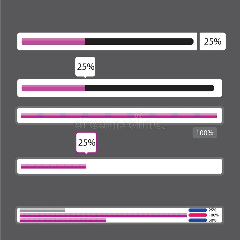 Orange Preloaders and Progress Loading Bars. Stock Vector ...