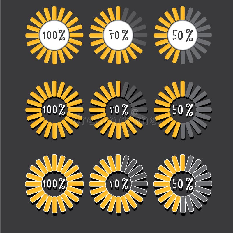 Orange Preloaders and Progress Loading Bars. Stock Vector ...
