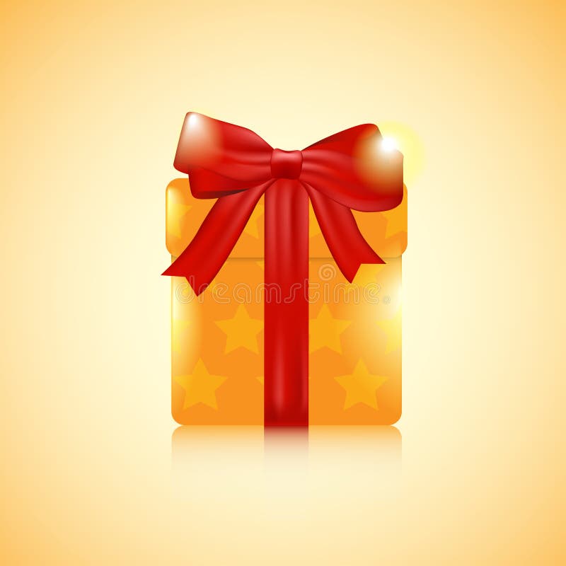 Orange Present with Yellow Polka Dots, Orange Bow Stock Illustration ...