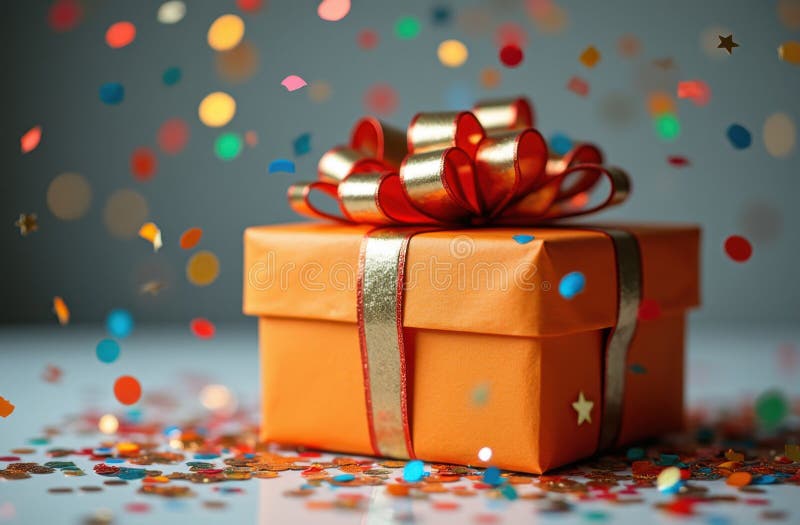 An Orange Present Box at 29-11-2024 Stock Illustration - Illustration ...